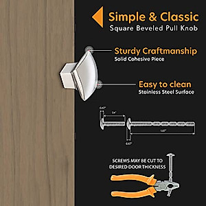 Richelieu Hardware 2 Pack - Contemporary Kitchen Cabinet Drawer and Dresser Knob - 1 14 Inch Square Knob - Antique Nickel Finish + Complimentary SW Decor Breakaway Screws, BP8143