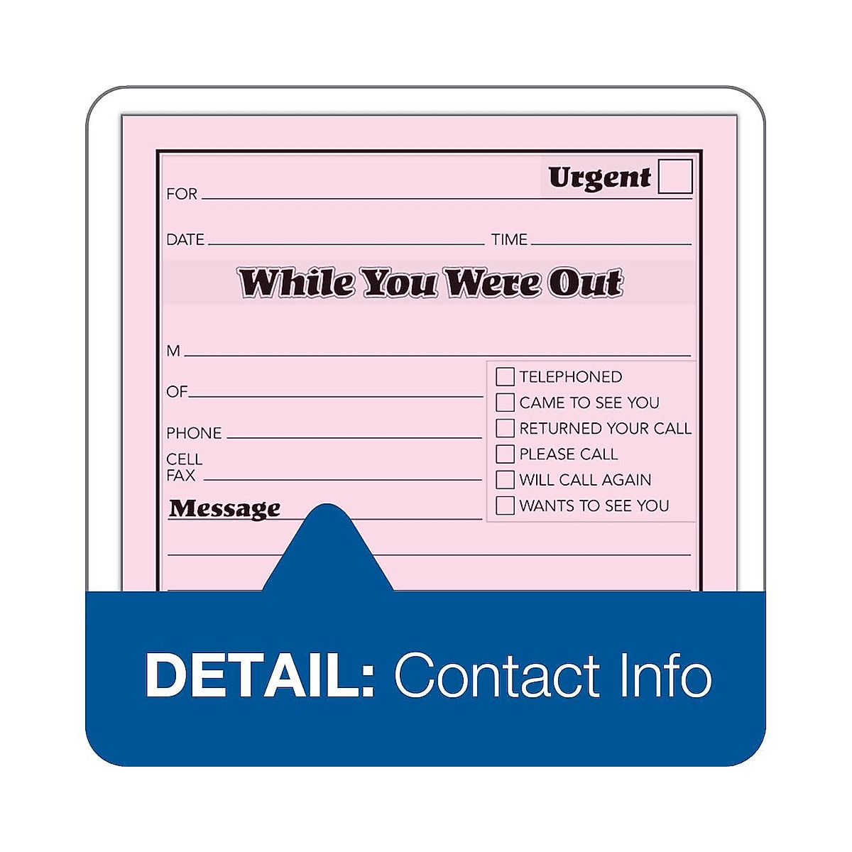 TOPS While You Were Out One-Sided Note Pads, 4.25 x 5.5 Inches, Pink, 50 Sheets per Pad, 12 Pads per Pack (3002P)