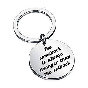 BAUNA Sobriety Keychain Addiction Recovery Jewelry Comeback Key Ring
