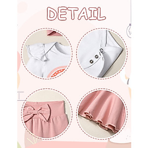 Tomolant baby girl clothes 0-3 months baby girl outfit long sleeve rainbow romper 0-3 months baby girl clothes baby girls' clothing pink flared pants fall winter baby girl outfits 0-3 months