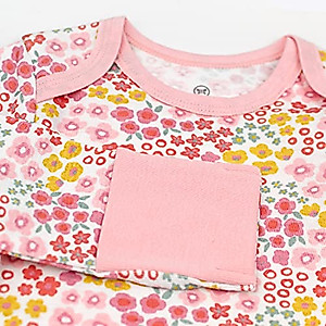 HonestBaby unisex baby 2-pack Organic Cotton Sleeper Nightgown, Meadow Floral Pink Blush, 0-6 Months US