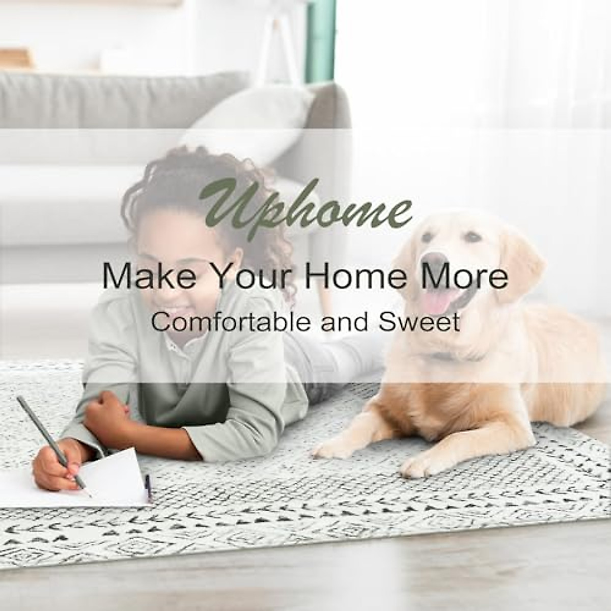 Uphome Moroccan Washable Runner Rug 2x6, Soft Non-Slip Geometric Hallway Rug Runner, Modern Boho Diamond Bathroom Runner, Farmhouse Bohemian Printed Throw Carpet for Kitchen Porch Sofa Bedroom