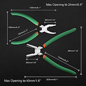 LEONTOOL 2pcs Glass Running Pliers Grozier Pliers Set with 2 Pairs Replacement Rubber Tips Key Fob Pliers Breaker Grozer Pliers Glass Cutters Tools for Stained Glass Work Glass Cutting