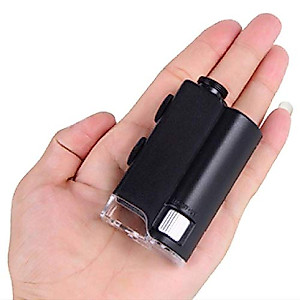 Magnifier High Magnification 100 Times Mobile Phone Magnifier Optical 60 Times LED Light High Magnification Portable Microscope Toys Games Hobbies