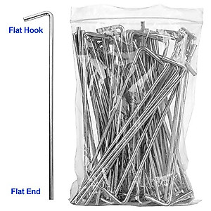 100 Pack Tent Stakes 6-3/4”Galvanized Steel Tent Pegs, Garden Edging Fence Hooks Pegs for Camping, Shelters, Tarp, Canopies, Christmas Decoration Stakes