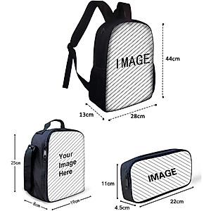 Poceacles 3D Animal Tiger Print Kids Backpacks 3pcs Set, Large Capacity School Bookbag with Lunch Bag Pencil Case, Boys Girls Casual Rucksack