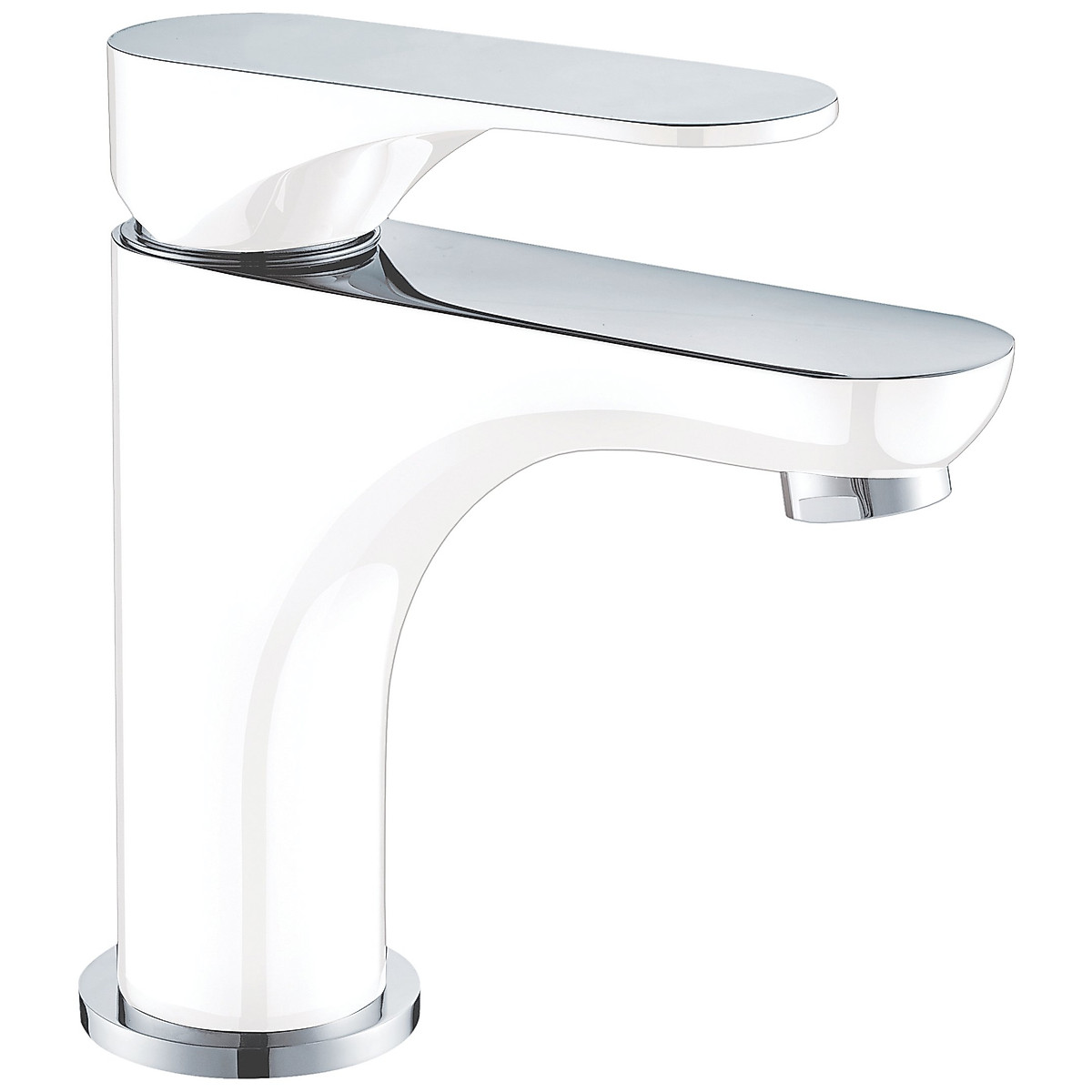 Dawn AB37 1565CPW Single-Lever Lavatory Faucet, Chrome & White (Standard Pull-up Drain with Lift Rod D90 0010C Included)