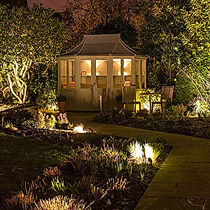 Landscape Lights INTETEIN 7W 12V Waterproof Landscape Lighting and Low Voltage Landscape Lights for Patio Lawn and Garden(Warm White, 4 Pack)