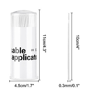 Dming 200 Pieces Disposable Micro Brush Applicator Microswabs for Eyelash Extension Removing Tools, Mini Cotton Swab Brushes for Makeup and Personal Care (White)
