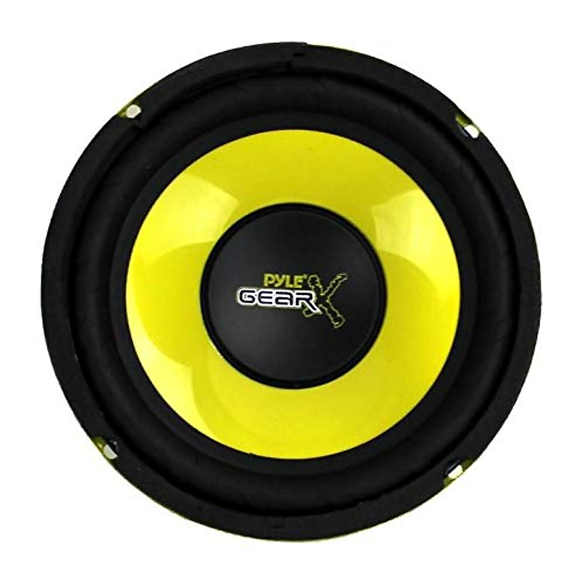 Pyle PLG64 6.5" 1200W Car Audio Mid Bass/Midrange Subwoofer Speaker Set, 2 Pair with Yellow CD P.P. Cone, 4 Ohm Impedance, and Edge Suspension