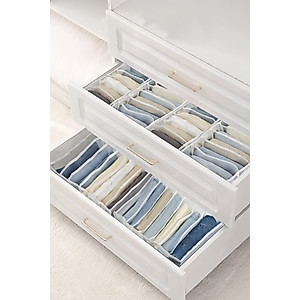 4PCS Wardrobe Clothes Organizer Extra Large 17.3-Inch Closet Organizer Drawer Organizers for Clothing Foldable Clothes Organizer Clothing Storage for Folded Clothes Jeans Sweaters Sheet T Shirts