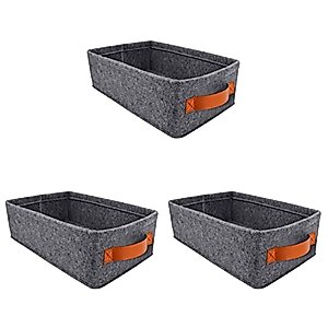 Cabilock Storage Drawers Bathroom Basket 3pcs Foldable Storage Bin Foldable Storage Cubes Felt Storage Baskets Fabric Storage Bins Collapsible Fabric Storage Storage Cube Bins Kids Toys