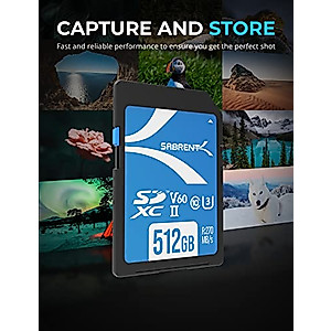 SABRENT Rocket V60 512GB SD UHS-II Memory Card R270MB/s W170MB/s (SD-TL60-512GB)