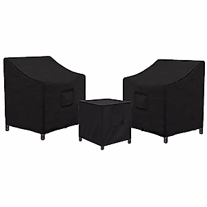 SIRUITON 3 Piece Outdoor Veranda Patio Garden Furniture Cover Set with 600D Durable and Water Resistant Fabric,Fit for Outdoor Wicker Patio Furniture Sets/Rattan Chair Conversation Sets