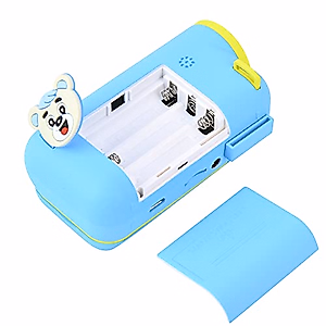 Jeanoko Kids Video Camera, Microphone Recording Bright Color Zoom Function Digital Camera 5 Control Buttons Wrist Belt for Birthday Gift for Children(Blue)