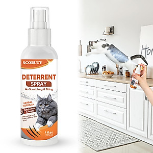 Cat Repellent Indoor, Cat Spray Deterrent, All Natural Bitter Dog Repellent Spray,Natural Effective Prevent Scratching Stay Away from Restricted Areas for Pet Behavior Training Indoor and Outdoor Use