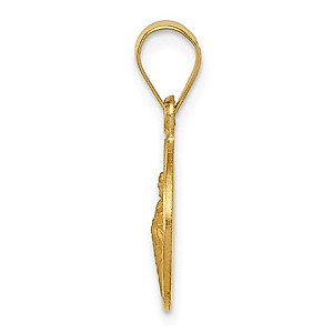 Solid 18k Yellow Gold Patron Catholic Patron Saint Jude Medal Pendant Charm - 22mm x 13mm