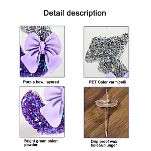 Birthday Number Candles Purple Bow Birthday Cake Candles Glitter Sequins Number 1 Candle for Cake Decoration Women Girls Birthday Anniversary Commemorative Party Supplies(Number 1)