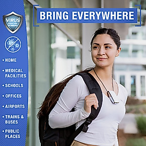 AirTamer A320W Rechargeable Personal Air Purifier, Proven Performance, Virus and Pollutant Tested*, White with Leather Travel Case