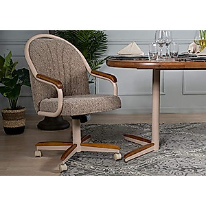 AW CO. Casual Dining Cushion Swivel and Tilt Rolling Caster Chair