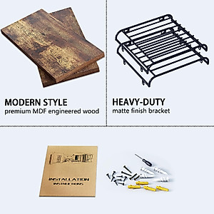 MXCSE Floating Nightstand Shelves – Modern Night Stand for Bedroom, Floating Nightstand, Durable Floating Shelf for Books, Nightstand Bedside Table, Mid Century Wall Shelves Nightstand (2, Brown)