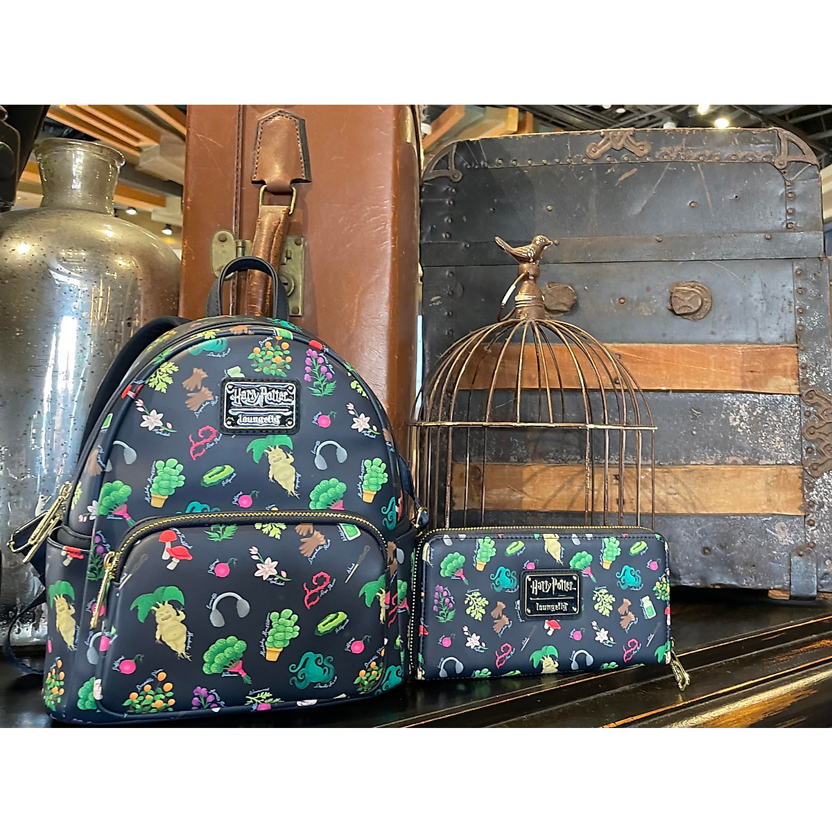 Loungefly Harry Potter Herbology Mini Backpack Shoulder Bag Handbag Faux Leather