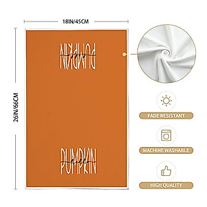 GEEORY Fall Kitchen Dish Towels Set of 2,Orange Pumpkin Eucalyptus Leaves 18x26 Inch Drying Dishcloth,Farmhouse Home Decoration GD155