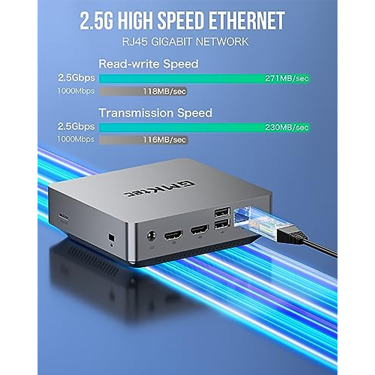 GMKtec Mini Gaming PC AMD Ryzen 5 5600U(6C/12T, 4.2 GHz), Mini Gaming Computer 16GB DDR4 512GB M.2 SSD Windows 11 Pro Desktop Computer, Mini Computers 4K Triple Displays BT5.2/WiFi 6 2.5G Ethernet