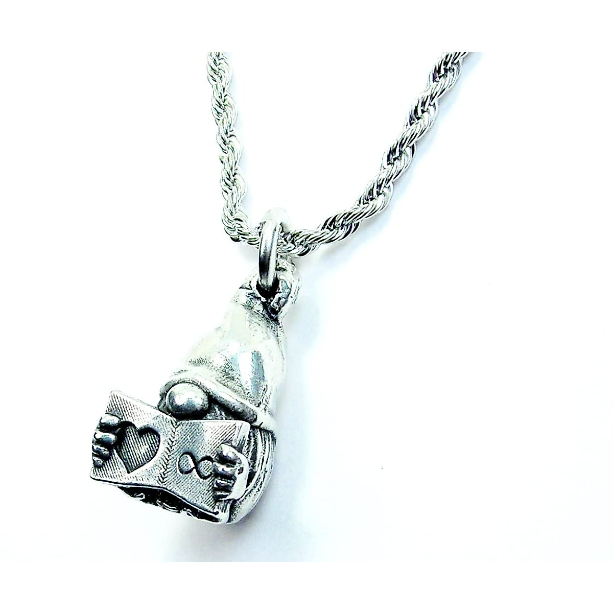 ChubbyChicoCharms Book Lover gnome 3D charm 20" Chain Necklace With Focal Charm Made In USA from Genuine American Pewter! For Women, Girls, Teen