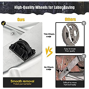 Goplus Snow Roof Rake, 25-Inch Blade 20 FT Extension Snow Shovel for Snow Removal w/ Wheels Anti-Slip Handle, Ideal for Roof Car, Heavy Duty Aluminum