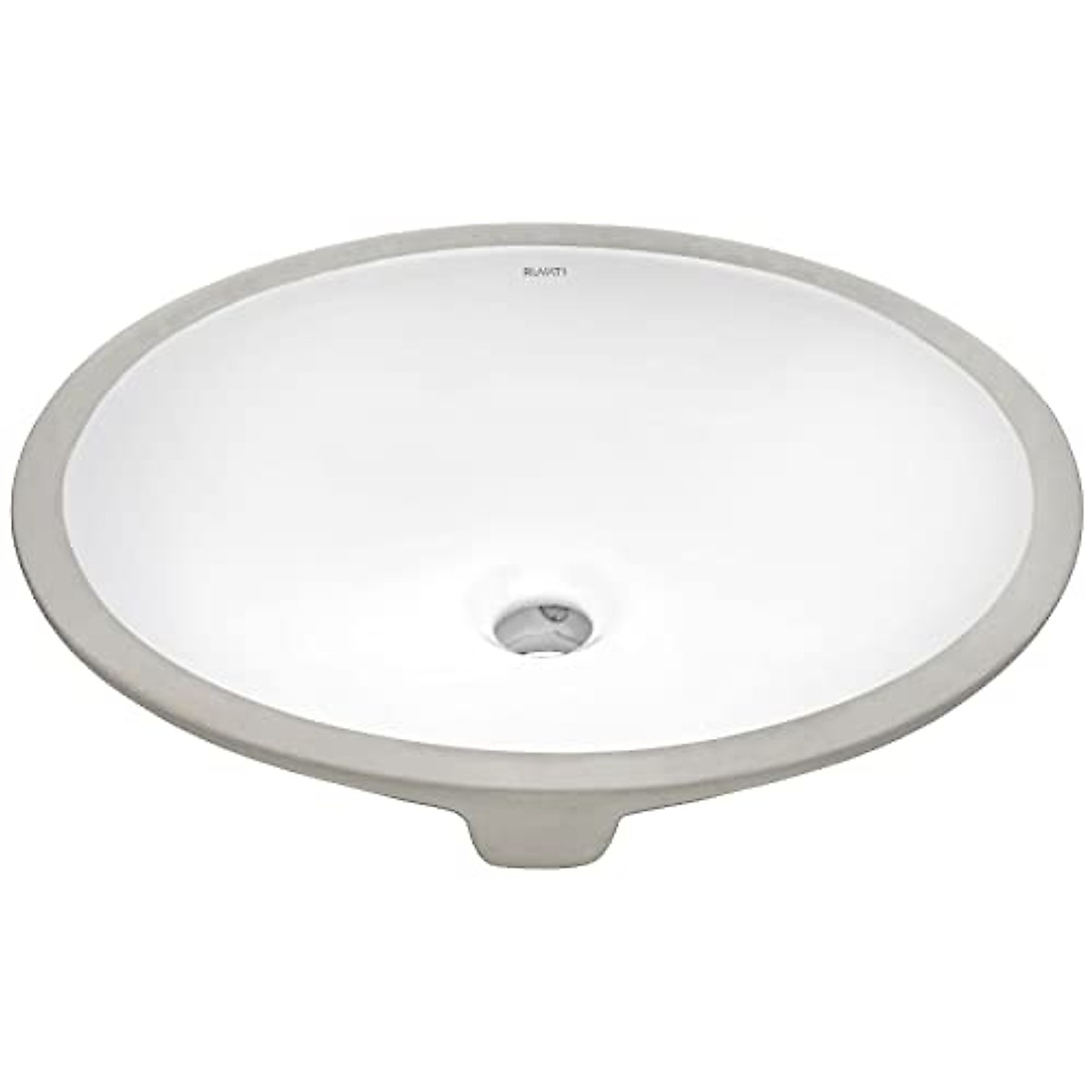 Ruvati 18 x 15 inch Undermount Bathroom Sink White Oval Porcelain Ceramic with Overflow - RVB0618