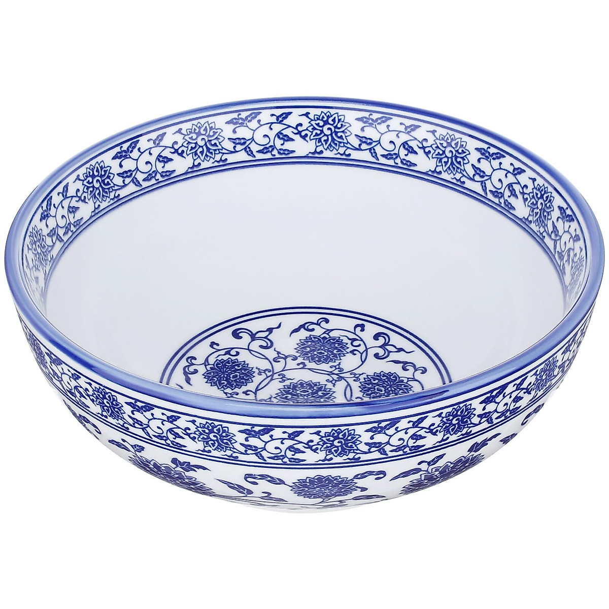 Luxshiny Ceramic Bowl Ceramic Soup Bowl Blue And White Porcelain Bowl Ceramic Ramen Bowl Snack Bowl Serving Bowl for Home Kitchen Noodle Soup Salad Pasta (7inch)