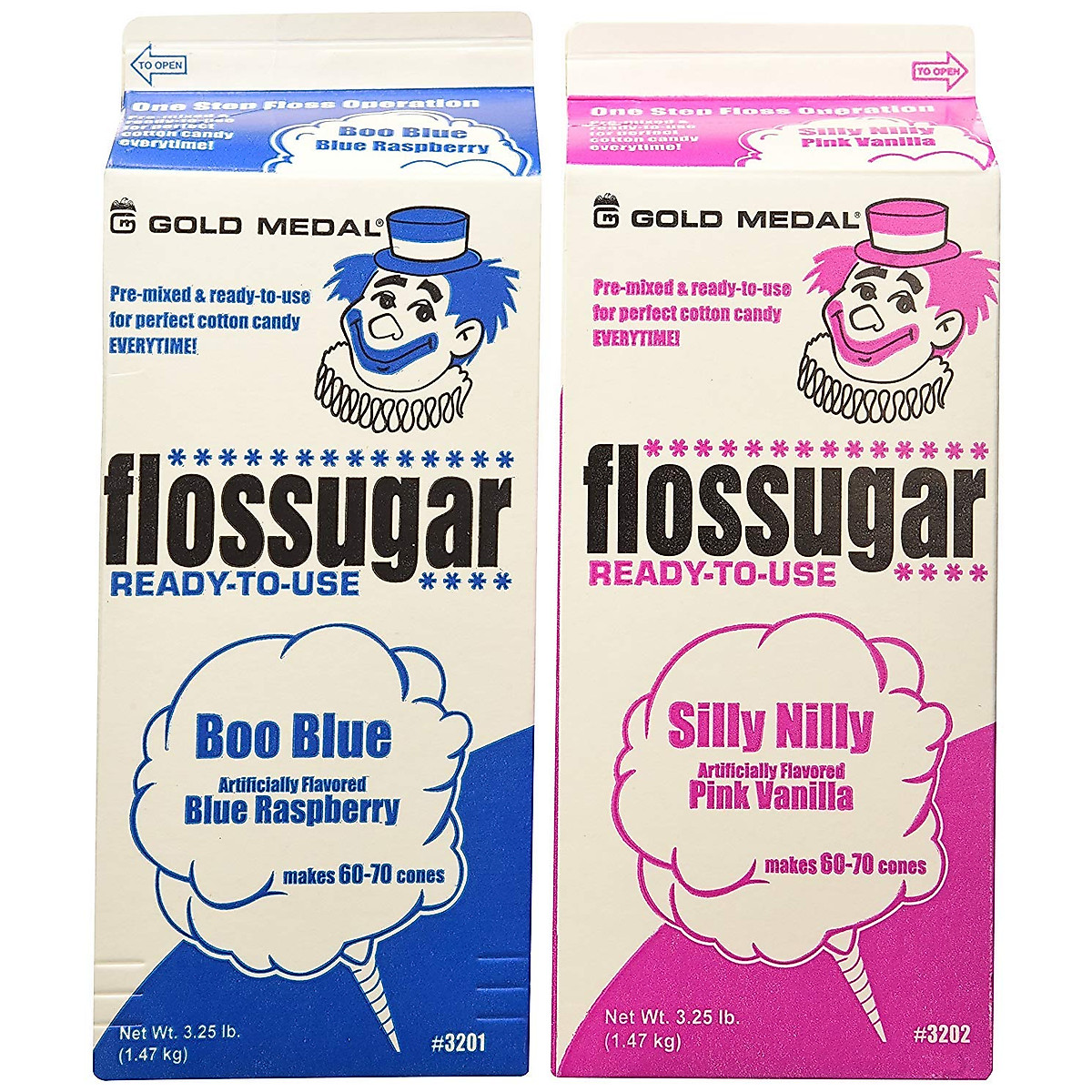 Concession Essentials - CE Floss Sugar & Perfect Stix Concession Essentials CE Cotton Candy Bags-100 Cotton Candy Bags, 0.5" Height, 18" Width, 12" Length (Pack of 100)