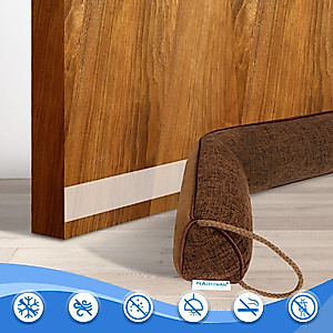 NABOWAN 30" Weighted Under Door Draft Stopper -Triangular Door Draft Blocker with Hook Loops for Easy Install, Save Energy, Home Room Essentials