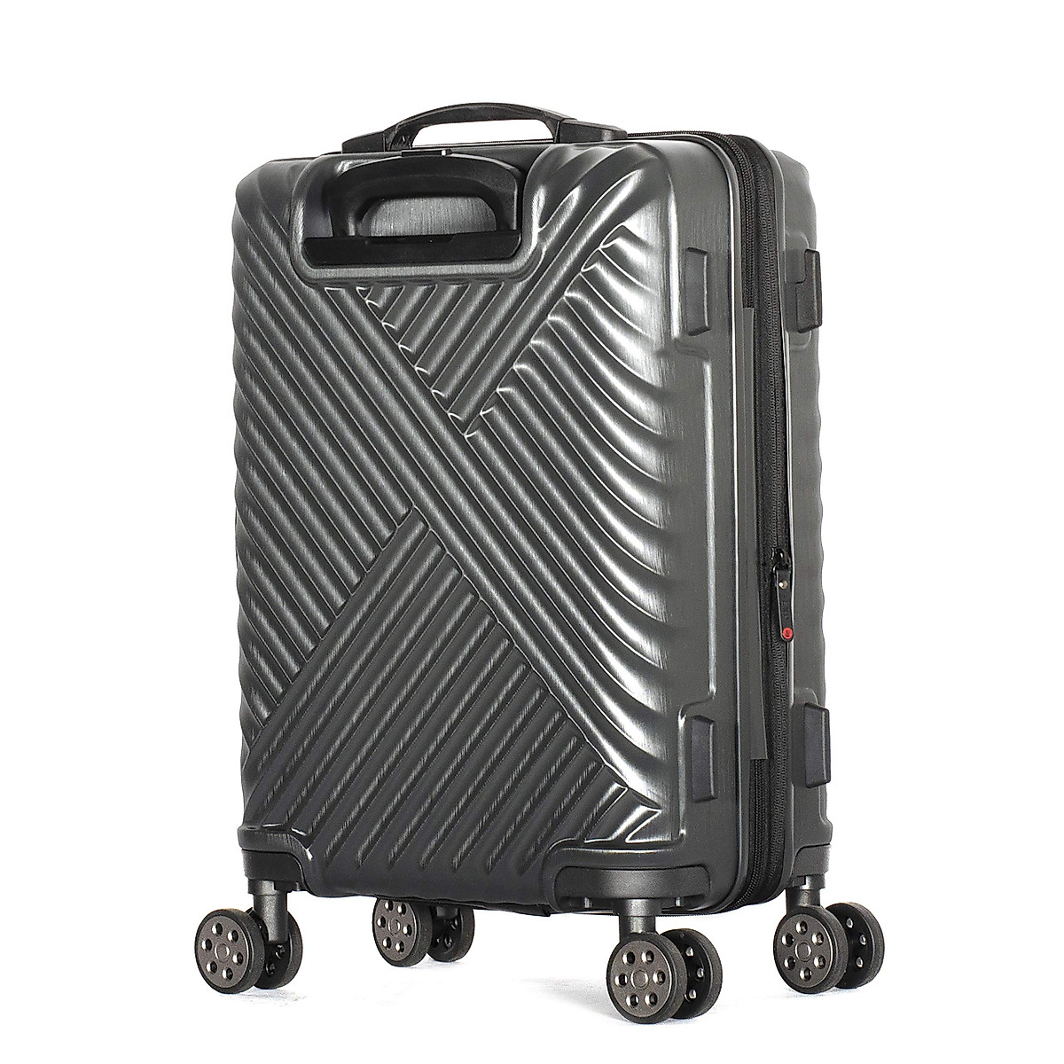 Olympia U.S.A. Luggage Matrix 3-Piece Pc Exp. Hardcase Spinner Set W/Hidden Compartment, GRAY