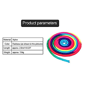 Alomejor Gymnastics Rope Rainbow Color Rhythmic Gymnastics Rope Solid Competition Arts Training Rope