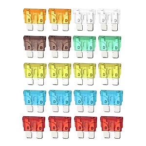 Standard Size Car Fuses Assorted Kit,Fuse Puller(5A 7.5A 10A 15A 20A 25A 30A) Automotive Replacement Fuses for Car/RV/Truck/Motorcycle (20)