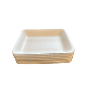 Crafts Foam Trays, White Foam Meat Tray Paint and Ink Mixing Trays Food Tray School Printmaking Trays for DIY Crafts 8 1/4" x 5 3/4" Plus Depth of 1.25 Inches (12)