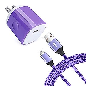 Single Port Charger Block, Charging Cable Android Fast Charge Android Charger Kit Compatible for Samsung Galaxy S7/S6 Edge Note 5/4/J7/Tab S2,LG K30/K20/V10,LG Stylo 2/3 Plus,Moto G5 E4 Droid Turbo 2