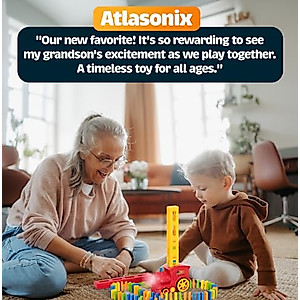 160 Domino Train Set Boys Girls Birthday Gift Toy Creative for Ages 3 4 5 6 7 8 9 10 Montessori Domino Machine Automatic Rally Setter auto Block Toys Experience Laying Stacker Game Colorful Tracks