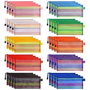 TooyBing 40 Pcs Pencil Pouches Bulk, 10 Color Mesh Zipper Pouch Pencil Case, 9x4.7 inches Small Zipper Pencil Bags for Office/School/Home Organization Supplies, Multipurpose Travel Storage Bags