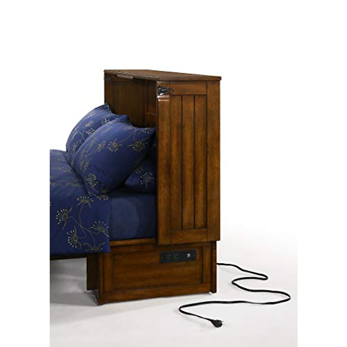 Night & Day Furniture Daisy Queen Bed & Mattress Murphy Cabinet Bed and Mattress, Black Walnut