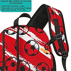 AUUXVA Soccer Football Print Backpack for Women Men Girls Boys, Casual Daypack Backpacks Durable School Bag Laptop Bookbag Rucksack for School Travel Work Camping Hiking