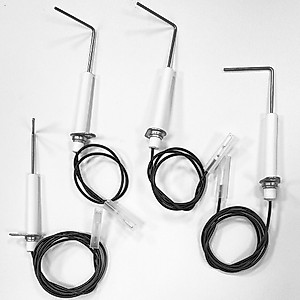 MCAMPAS Grill Igniter Kit for Blackstone 28 Inch Griddle, 4 Outlet Universal AA Battery Silver Cover Spark Electronic Igniter with High Spark Plug Wire Ignition Replacement Kits