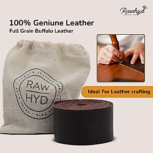 Leather Strap - Full Grain Buffalo Leather Strips for Crafts – Brown Leather Straps Ideal for Arts and Crafts, Tooling, Jewelry, DIY Home Decor, & More - Durable Tooling Leather Strip (1.5" x 60")
