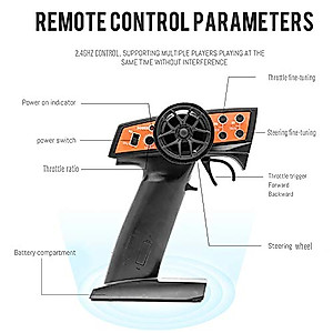 GoolRC f1 rc car, 1/14 Scale 2.4ghz Remote Control car, 4wd 30km/h high Speed Racing car, All terrains Off Road rc Monster Vehicle Truck Crawler with led Light for Kids and Adults (Orange Hardtop)