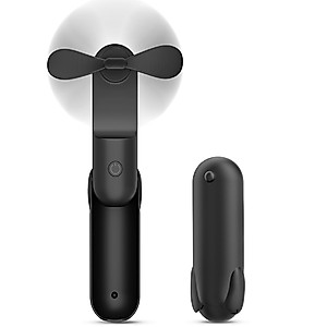 gofuch Portable Mini Fan, Small Handheld Fan 1800mAh,Battery Operated Pocket Fan USB Rechargeable, Personal Makeup Lash Fans, Gifts for Women Girls, Black