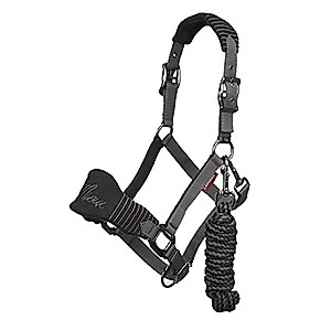 LeMieux Vogue Fleece Headcollar - Halter & Leadrope (Black - X-Full)