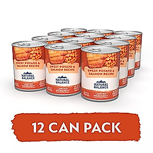 Natural Balance Limited Ingredient Diet Sweet Potato & Fish | Adult Grain-Free Wet Canned Dog Food | 13-oz. Can, (Pack of 12)