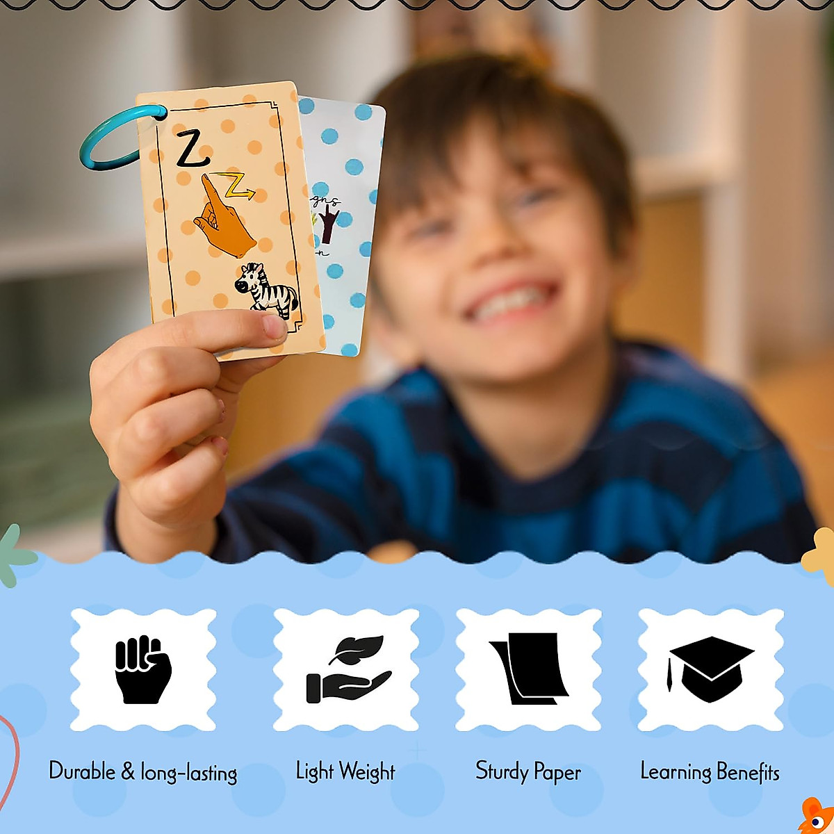 Little Signs Collection Sign Language Flash Cards - American Sign Language Flash Cards for Kids - Montessori Educational Toys - ASL Flash Cards for Babies, Toddlers, or Kids - 1 to 4 Years